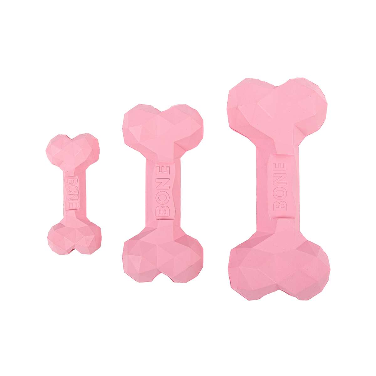 Large Zilla Rubber Bone, Pink - Brookbrand Pets